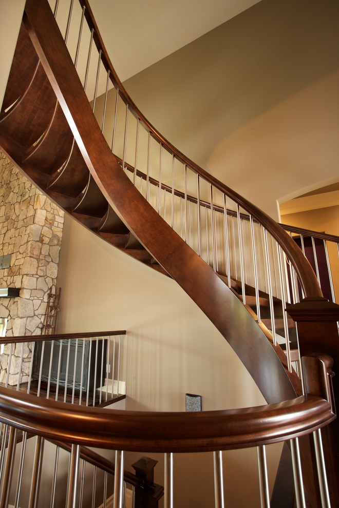 Fluent maple open rise stair - Craftsman - Staircase - Calgary - by ...