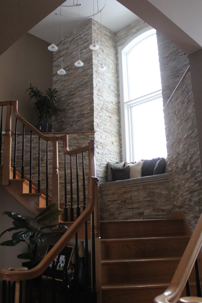 focal staircase wall - Transitional - Staircase - New York - by JM ...