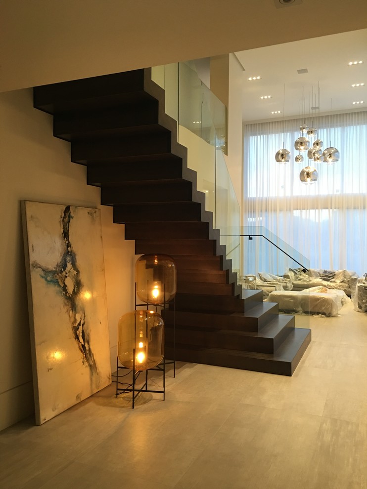 Frame-less Glass Railings with Stainless Steel Flat-bar Handrail ...