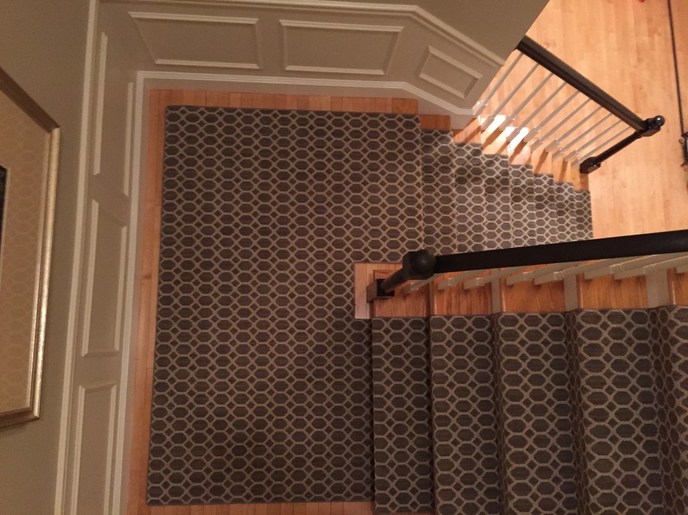 Geometric stair runner, Tuftex carpet - Transitional - Staircase ...