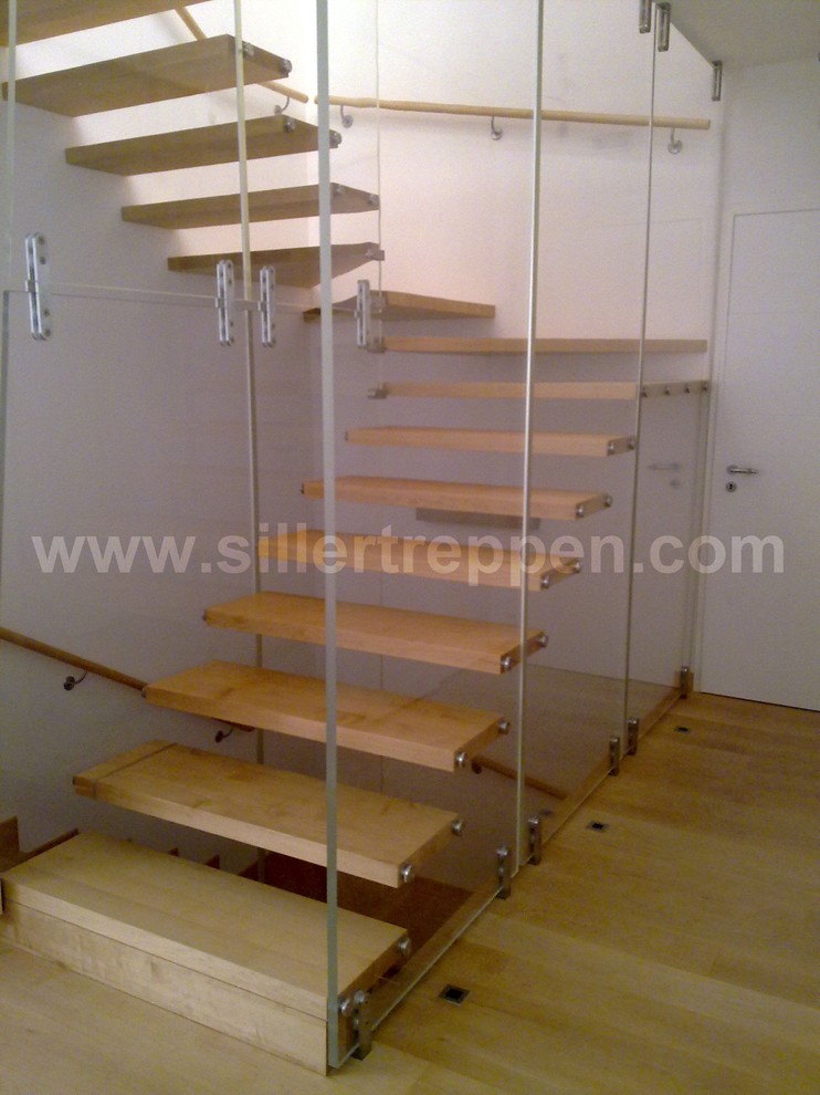 glass/acrylic stair with wood steps - Modern - Staircase - Other - by ...