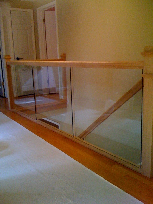 Glass Panels in Wood Frame - Modern - Staircase - DC Metro - by The ...