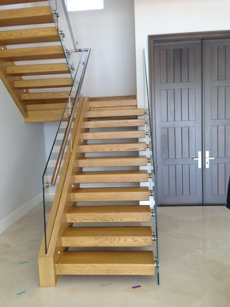 Glass Panels Railings with Standoffs - Modern - Staircase - Miami - by ...