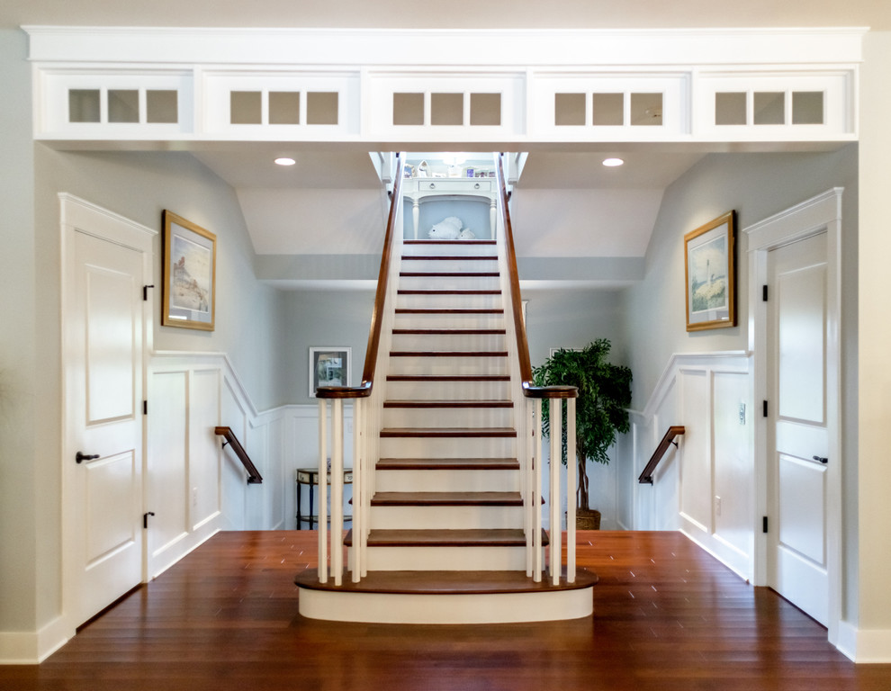 Grand stair of Captain's Watch - Beach Style - Staircase - DC Metro ...