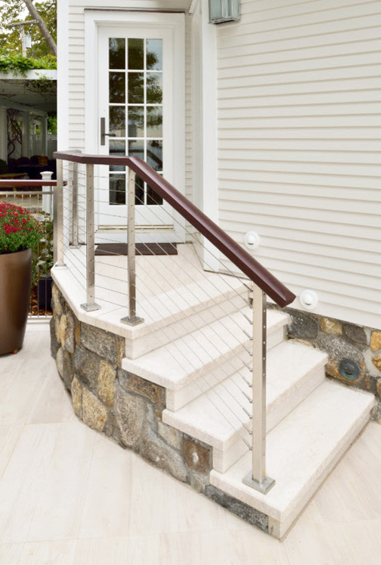 Greenwich Connecticut stainless steel pool railing - Modern - Staircase ...