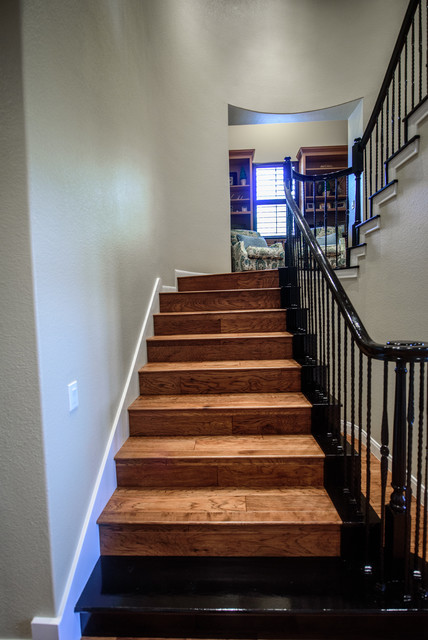 Handscraped Hickory 5" Prefinished - Traditional - Staircase - Austin ...