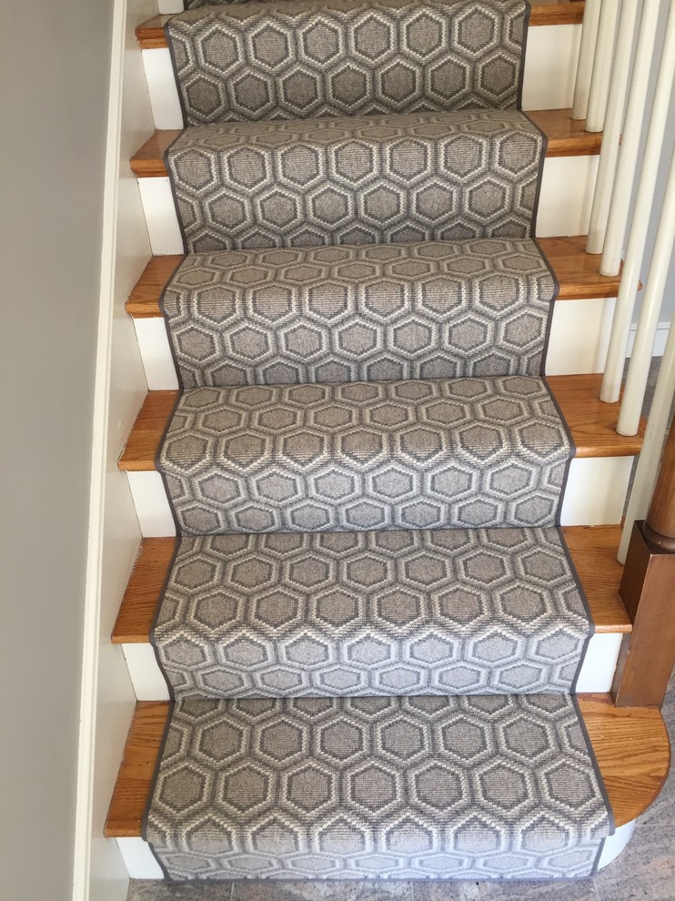Hexagon Pattern Custom Stair Runner and Hall - Staircase - Boston - by ...