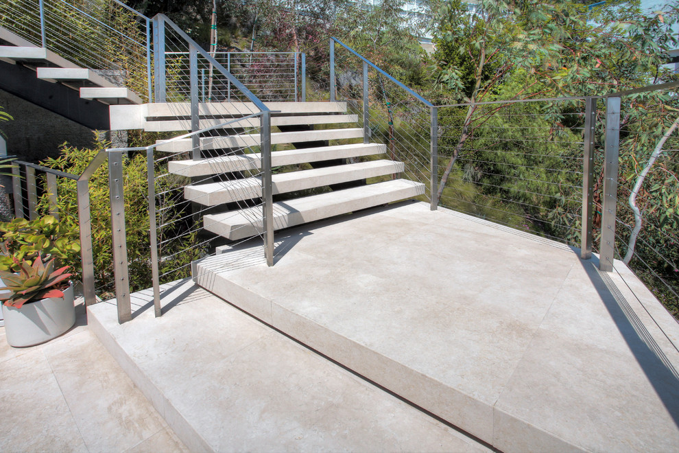Honed Olympia Limestone - Contemporary - Staircase - Los Angeles - by ...