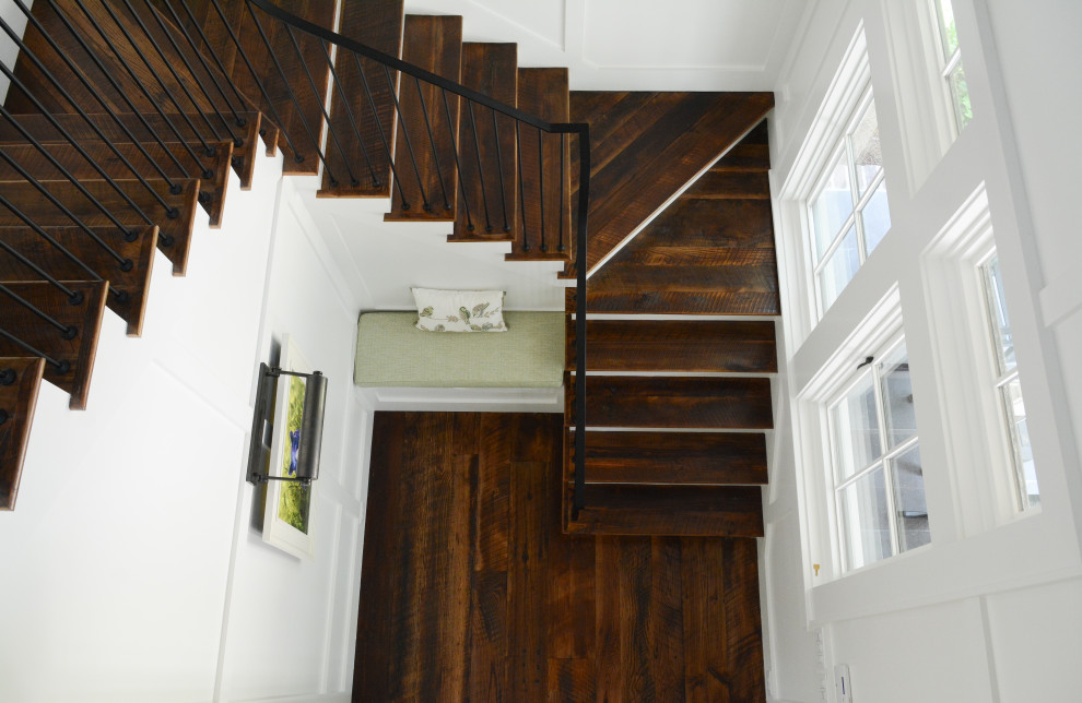 Hopes Neck Farmhouse Rustic Modern Stairs - Farmhouse - Staircase ...