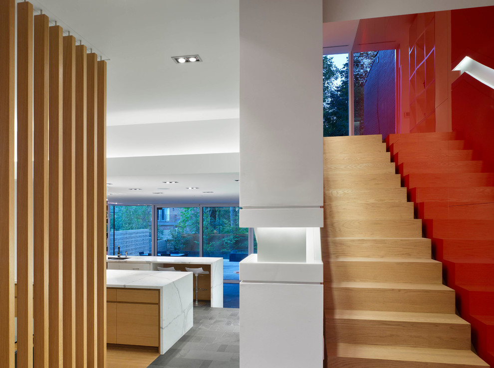 House with a Red Wall - Modern - Staircase - Toronto - by Kohn Shnier ...