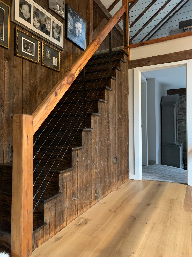 Lauri - farmhouse - cable railing - Farmhouse - Staircase ...