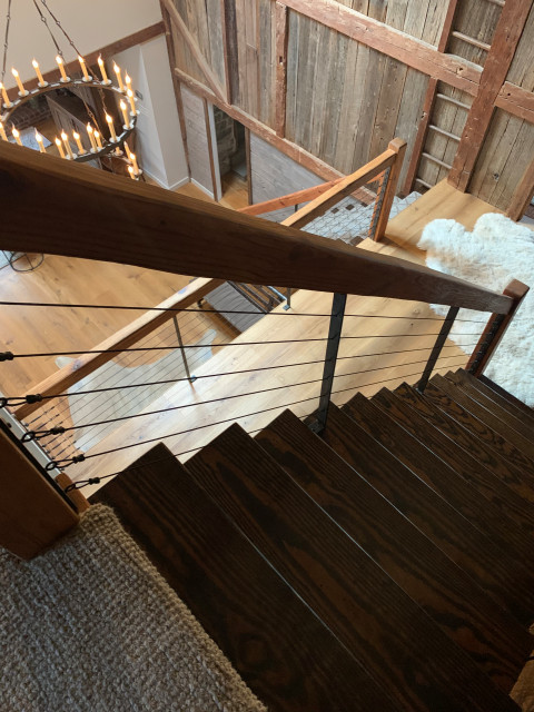 Lauri - farmhouse - cable railing - Country - Staircase - Philadelphia ...