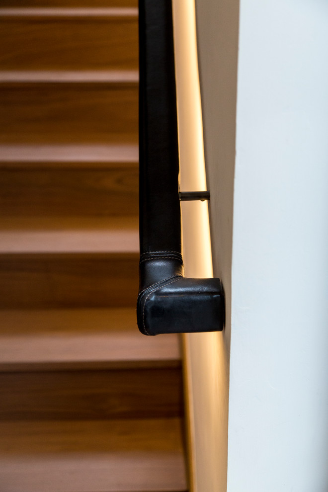 Leather Handrail Details, Hong Kong - Contemporary - Staircase - Hong ...