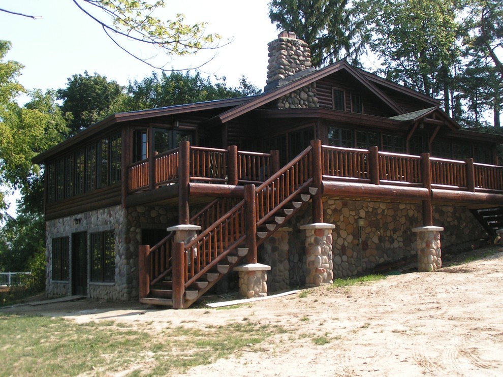 Lexington Village Log Cabin - Traditional - Staircase - Detroit - by ...