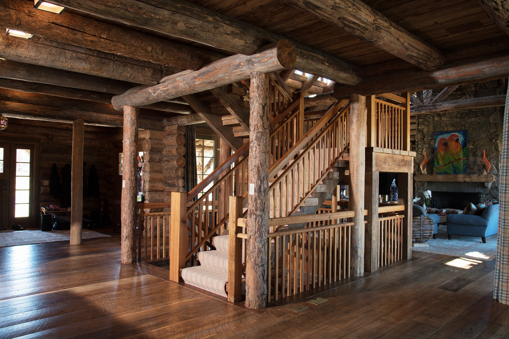 Log Cabin Renovation - Rustic - Staircase - New York - by New Dimension ...