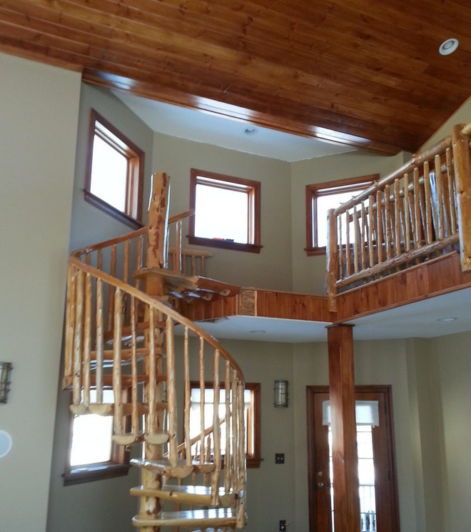 Log Spiral Staircases - Rustic - Staircase - Grand Rapids - by ...