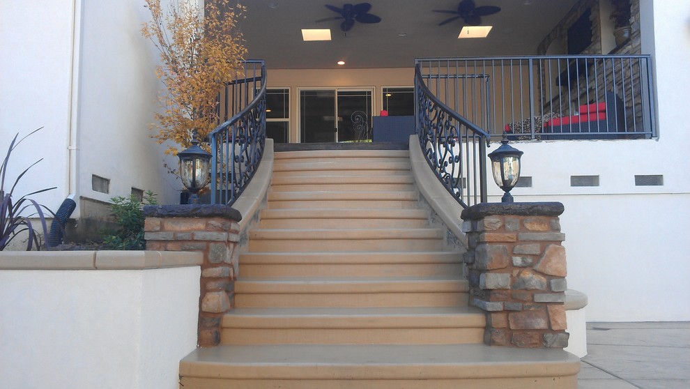 Loggia Outdoor Kitchen Pool Spa - Folsom, CA - Traditional - Staircase ...