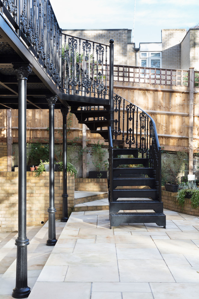 London Garden - Metal Balcony and Staircase - Victorian - Staircase ...