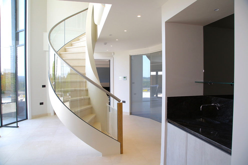 Luxury elliptical curved stairs - Contemporary - Staircase - Surrey ...