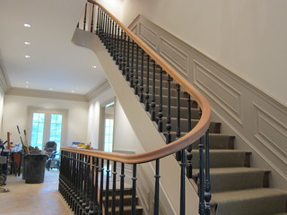 Mahogany handrail on wrought iron - Traditional - Staircase - DC Metro ...