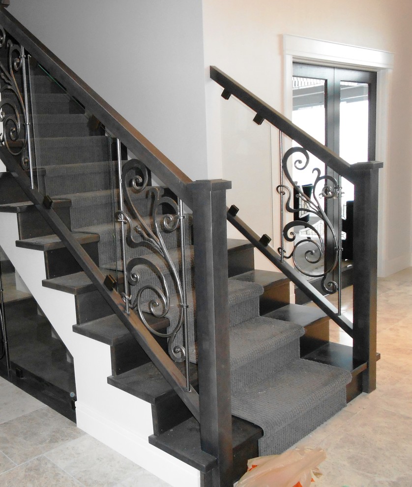 Maple Glass and Metal Handrail - Transitional - Staircase - Other - by ...