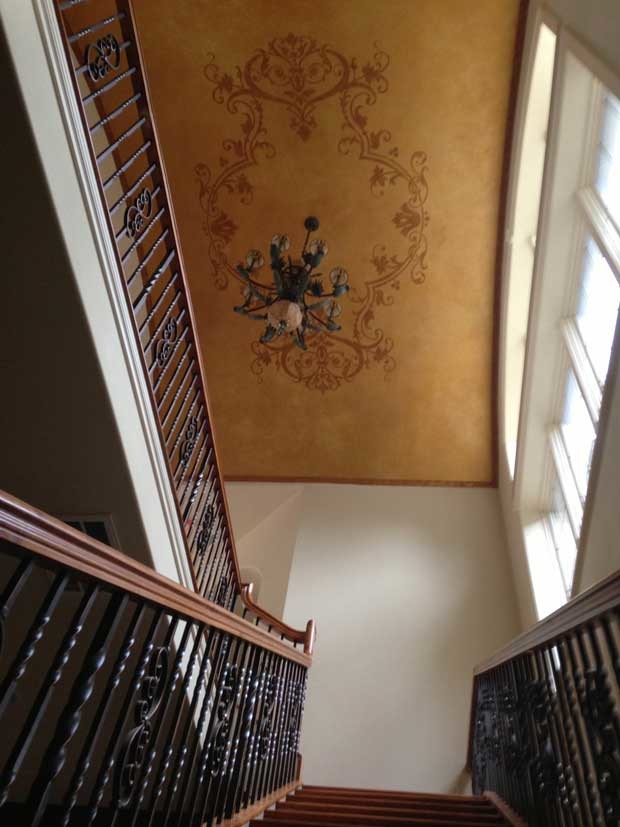 Modello ® Designs Stenciled Ceiling Projects - Traditional - Staircase ...