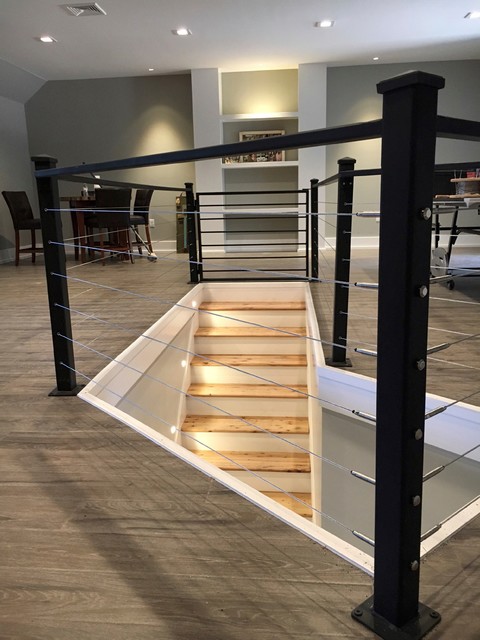 Modern Cable Railing - Modern - Staircase - by Hart Designs LLC | Houzz