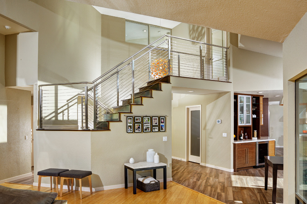 Modern Staircase with Wired Railing - Contemporary - Staircase ...