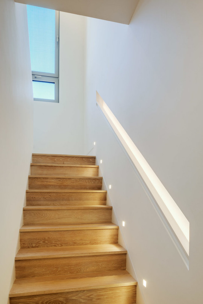 Modern Stairs with Inset Handrails - Contemporary - Staircase - Boston ...