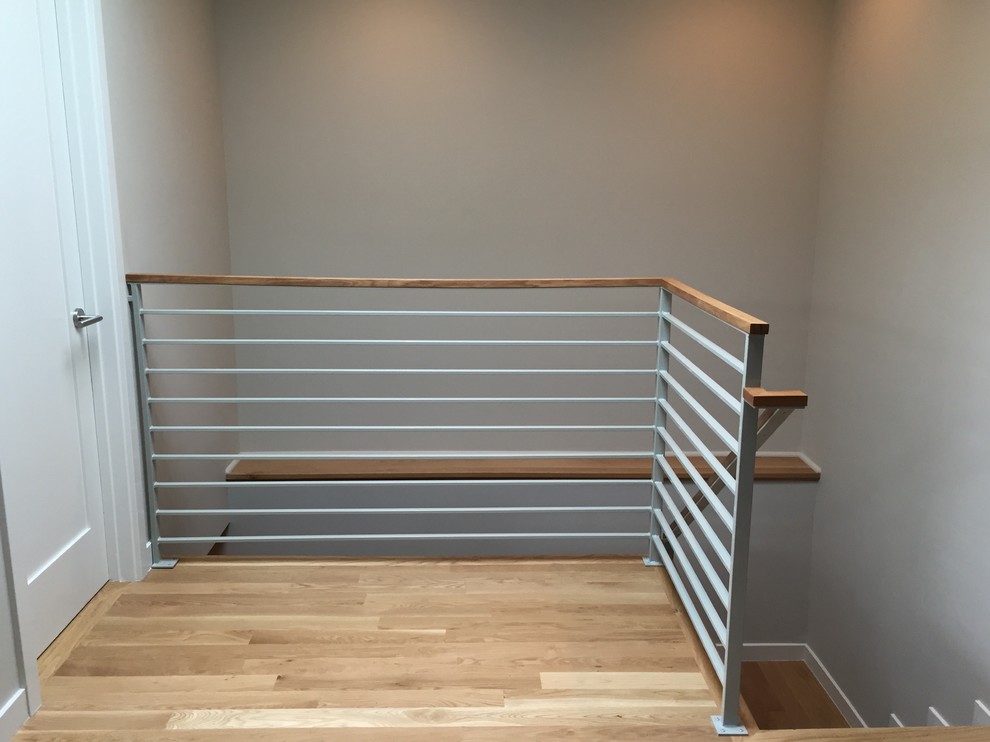 Modern steel railing with wood - Contemporary - Staircase - San ...