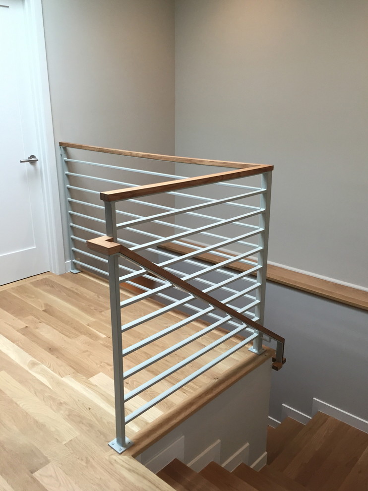 Modern steel railing with wood - Contemporary - Staircase - San ...