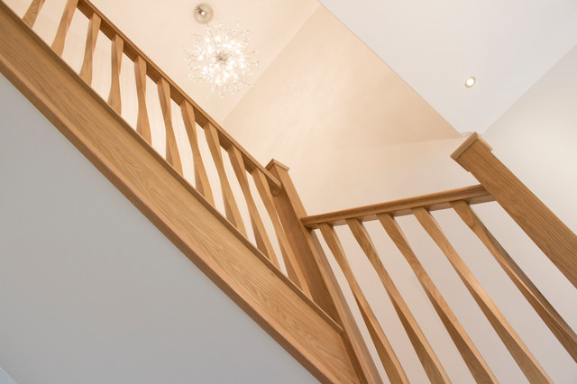 Modern twisted oak spindles - Contemporary - Staircase - Cheshire - by ...