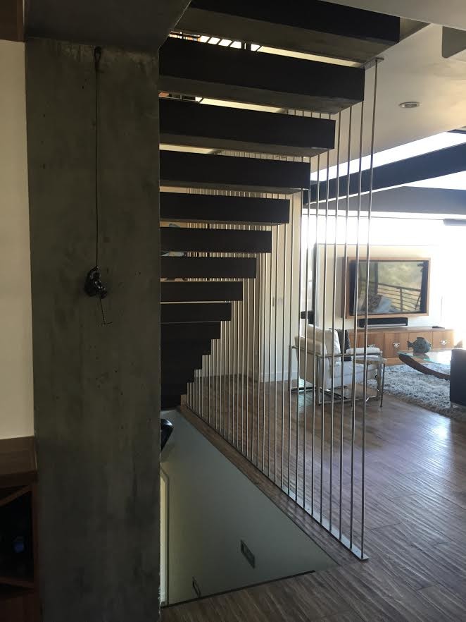 Modern Vertical Railing in Laguna Beach - Modern - Staircase - Orange ...