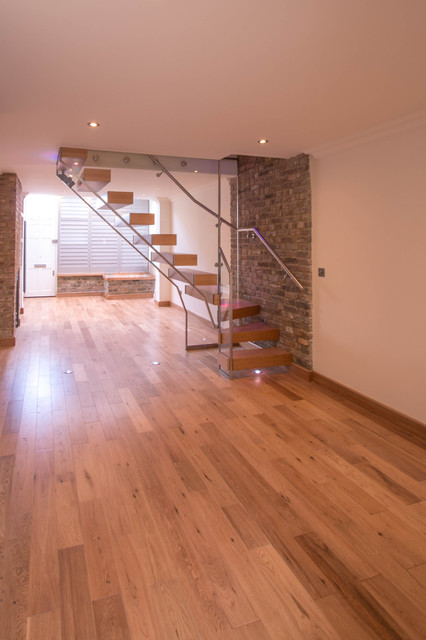 Natural Oak Floating Staircase - Modern - Staircase - London - by ...