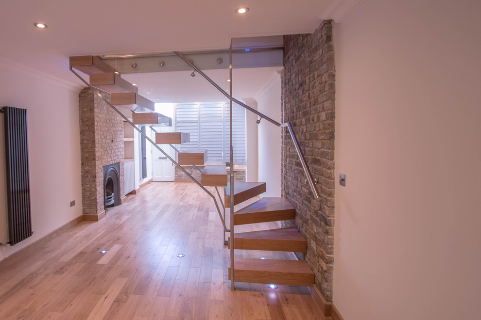 Natural Oak Floating Staircase - Modern - Staircase - London - by ...