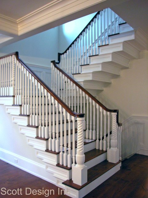 New 1850's Greek Revival Farmhouse - Country - Staircase - New York ...
