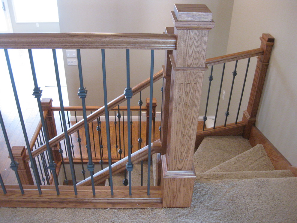 New Construction - Oak Craftsman Stair & Railing Project - Craftsman ...