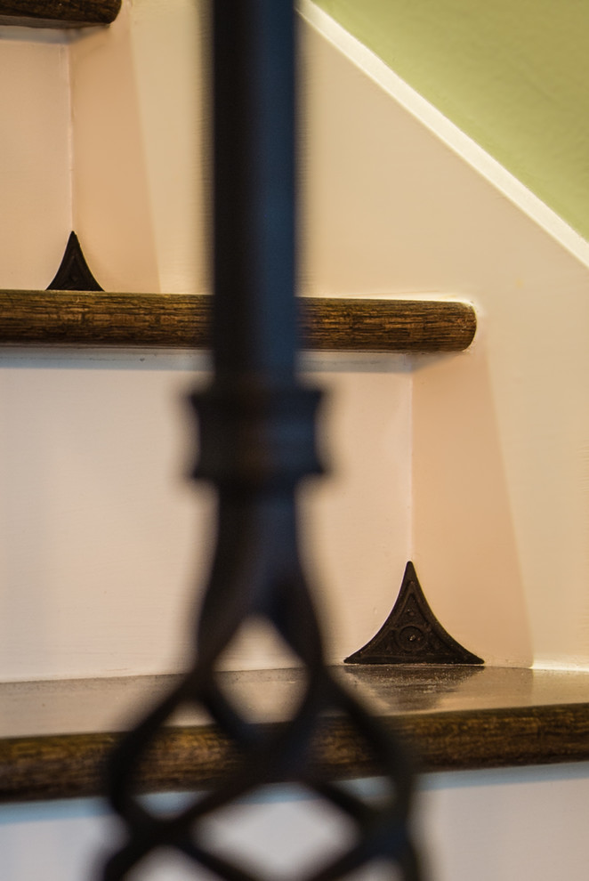 New Orleans Style Stair Dust Corners - Midcentury - Staircase - Houston ...