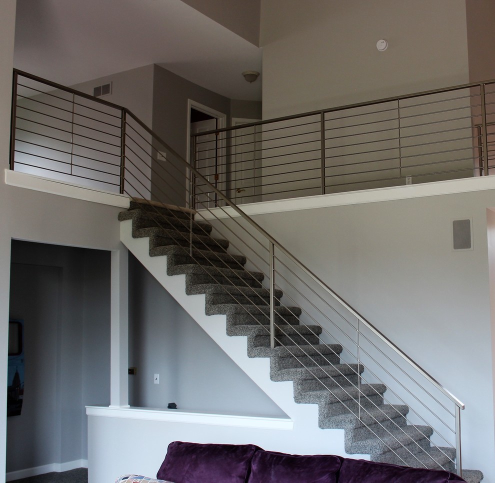 Nickel Finished Modern Railing - Modern - Staircase - Detroit - by ...