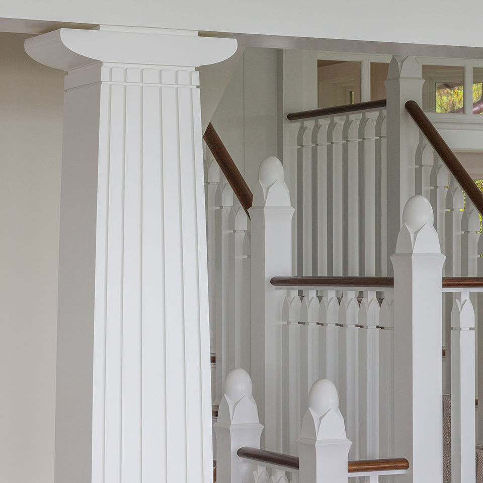 North-by-Northeast Staircase Detail - Custom Cape Cod Home - Beach ...