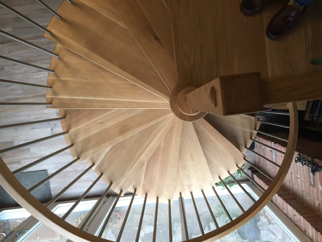 Spiral Staircase featuring beautiful American White Oak treads with ...