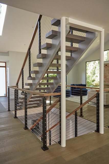 Open Concept Interior with Cable Railing - Modern - Staircase - Other ...