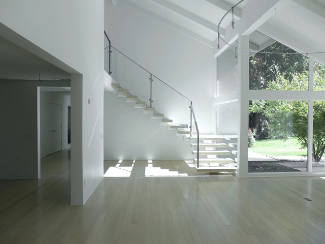 Open Riser Stair and Living Room - Modern - Staircase - Other - by ...