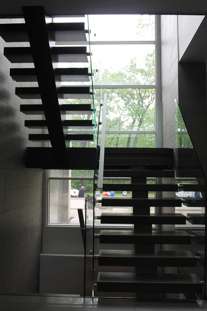 Open Riser Stairs - Modern - Staircase - Chicago - by Splash Carpentry ...