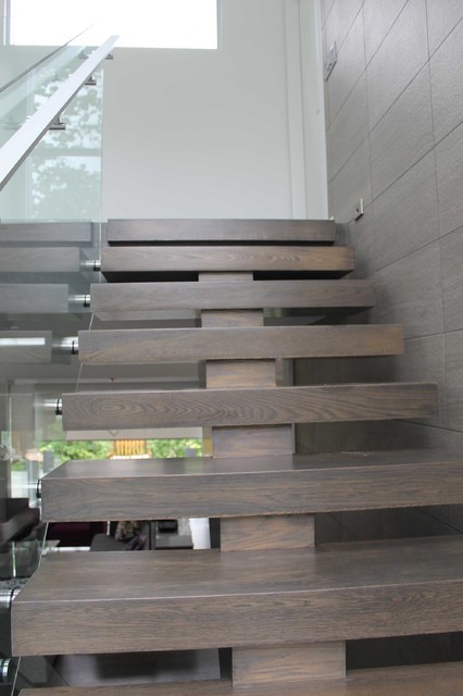 Open Riser Stairs - Modern - Staircase - Chicago - by Splash Carpentry ...