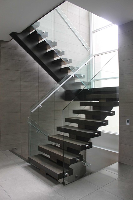 Open Riser Stairs - Modern - Staircase - Chicago - by Splash Carpentry ...