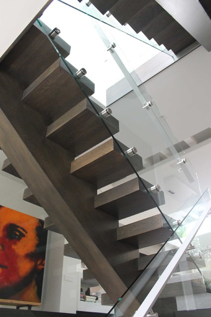 Open Riser Stairs - Modern - Staircase - Chicago - by Splash Carpentry ...