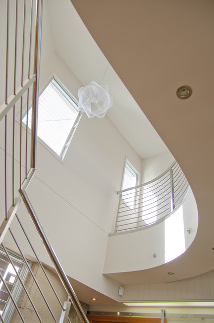 Open Void Staircase. Double Height Ceiling. Curved Walls - Contemporary ...