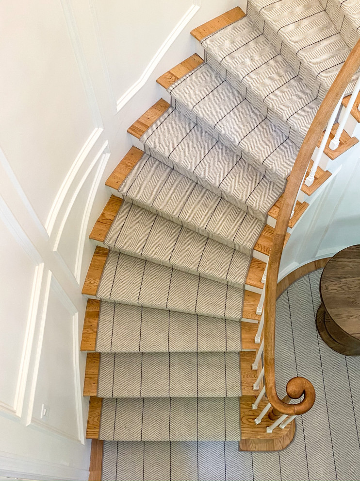Peter Island Stripe (Graphite) Custom Stair Runner - Staircase - Boston ...