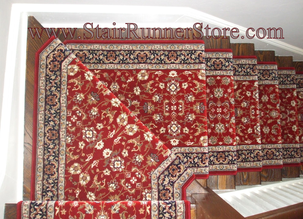 Pie Steps Stair Runner Installations - Traditional - Staircase - New ...